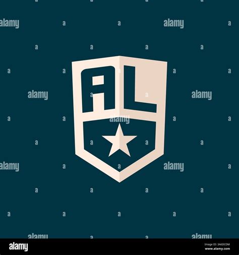 Initial AL Logo Star Shield Symbol With Simple Design Vector Graphic Stock Vector Image Art