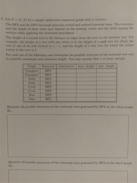 solved 3 let g v e be a simple undirected connected