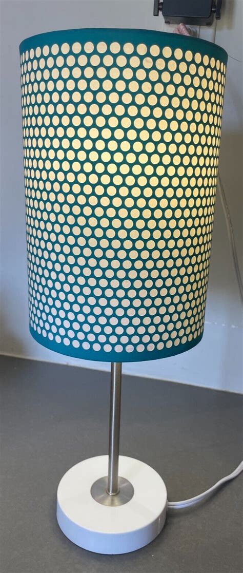Intertek Hextra Table Accent Lamp With Blue And White Uno Fitter Lampshade Ebay