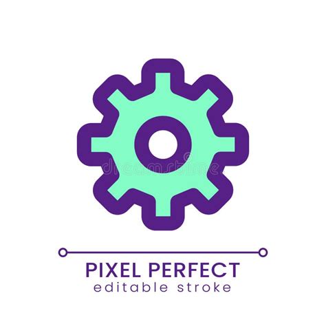Cogwheel Pixel Perfect Rgb Color Ui Icon Stock Vector Illustration Of Stroke Industrial