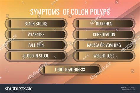 Symptoms Colon Polyps Vector Illustration Medical 스톡 벡터로열티 프리