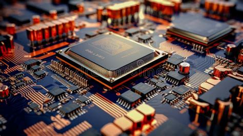 Multilayer Motherboard Hosts Microchips And Controllers Powering Next