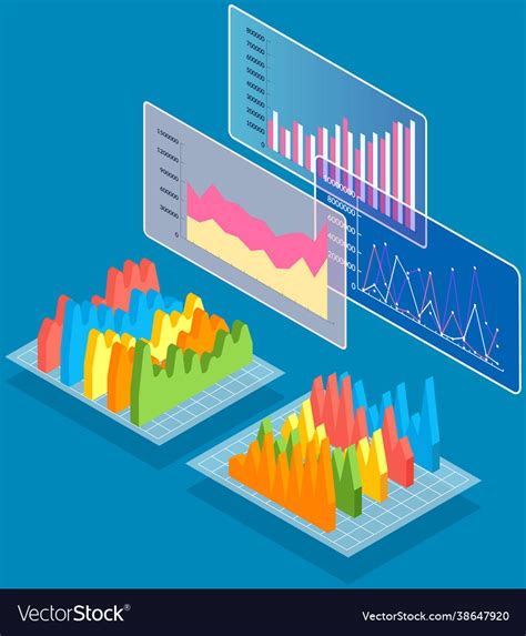 Analyze Statistical Indicators Business Data Vector Image