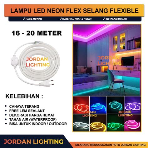 Jual Paket Meter Meter Lampu Neon Flex Neonflex Led Strip Selang Fleksibel V Volt