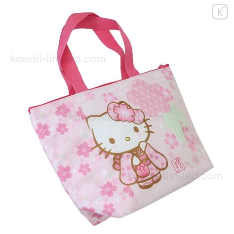 Japan Sanrio Insulated Cooler Lunch Bag Hello Kitty Sakura Kimono Kawaii Limited