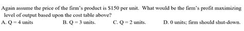 Solved Quantity Of Output Q Total CostAgain Assume The Chegg