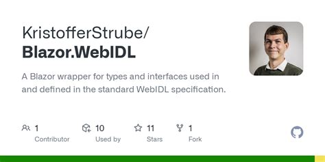 github kristofferstrube blazor webidl a blazor wrapper for types and