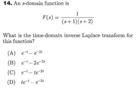 14 An S Domain Function Is Fss1s21 What Is
