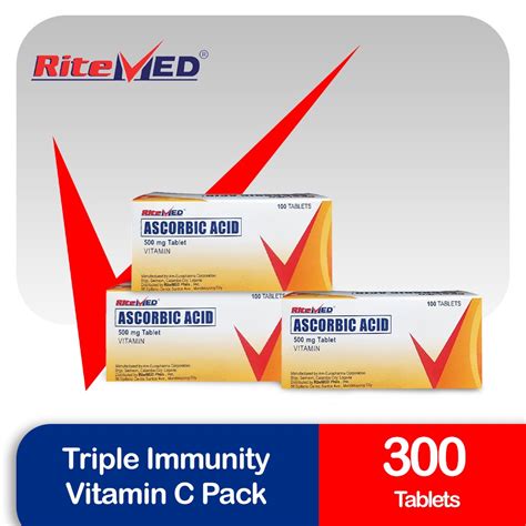 Triple Immunity Vitamin C Pack Ritemed Ascorbic Acid 100s 3 Boxes