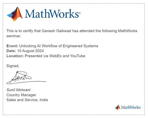 Ganesh Gaikwad On Linkedin Ai Engineeredsystems Matlab Pytorch