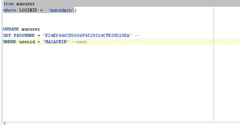 reset maximo user password using sql ibm maximo ibm maximo