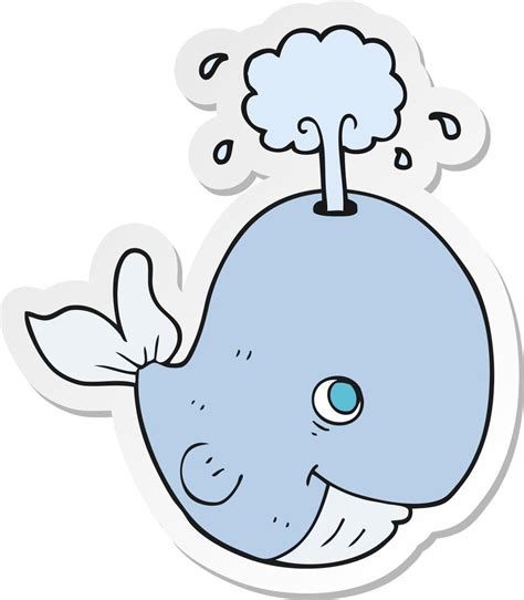 Sticker Of A Cartoon Whale Spouting Water 12357064 Vector Art At Vecteezy