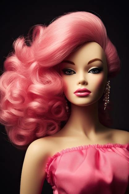 Una Mu Eca Barbie Con Cabello Rosa Y Cabello Rosado Foto Premium