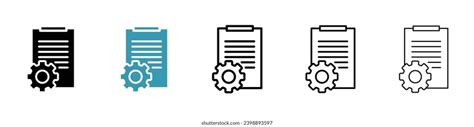 Error Report Icon Document Gear Exclamation Stock Vector Royalty Free