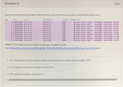 Solved Question 3 3 Pts Examine The Wireshark Output Shown