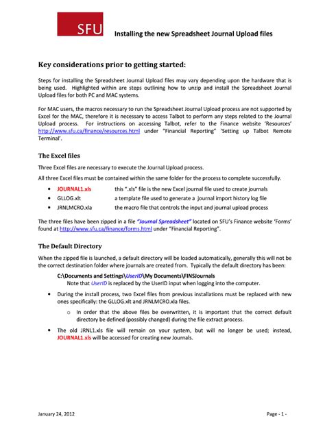 Installing The Spreadsheet Journal Sfu Form Fill Out And Sign