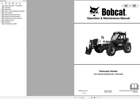bobcat machinery t40180slp operation and maintenance manual 2019 pdf