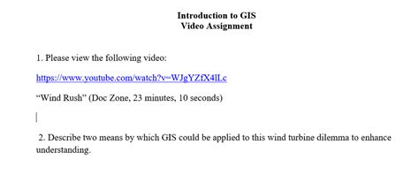 Solved Introduction To Gis Video Assignment 1 Please View