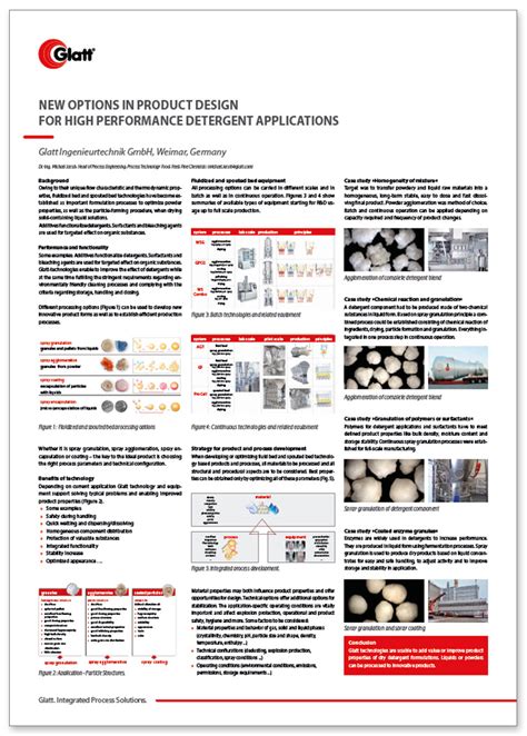 New Options In Product Design For High Performance Detergent