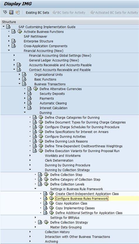 SAP ISU ABAP Collection Strategy BRF Option 2 Step 1 Configure Business Rules Framework BRF