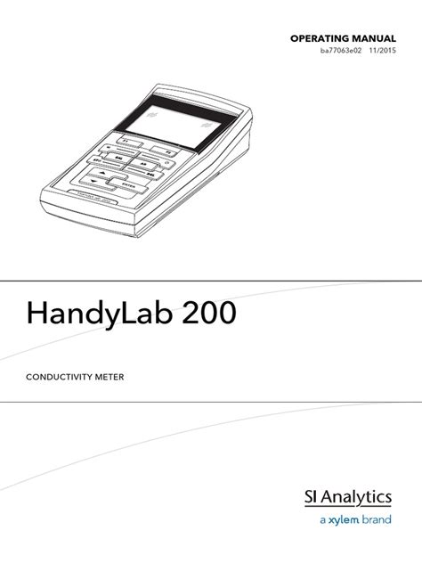 Handylab 200 Conductivity Meter 570 Kb English Pdf Pdf Calibration Safety