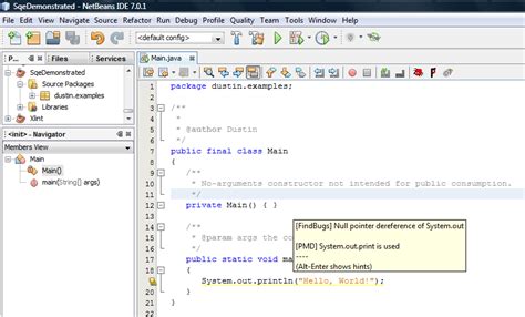 inspired by actual events netbeans 7 and software quality environment