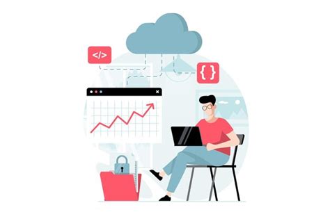 Premium Vector Saas Concept With People Scene In Flat Design Man Uses