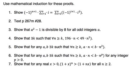 Solved Use Mathematical Induction For These Proofs 2 Text