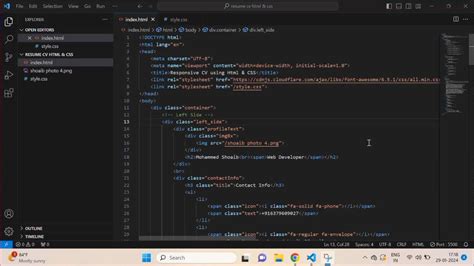 Designing A Responsive Cv Resume Using Html And Css Mohammed Shoaib C