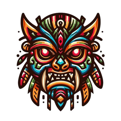 A Colorful Mask With A Face That Says God Premium Ai Generated Vector