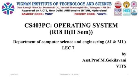 Cs403 Operating System Lec 7 Os Propertiespptx Operating Systems Computer Software And