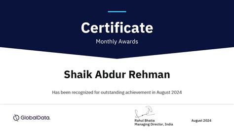 S Abdur Rehman On Linkedin Monthlyawards Work Achievement