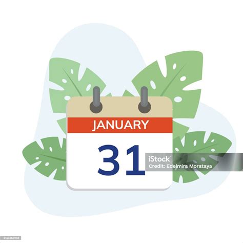 달력 날짜 평면 디자인 벡터 일러스트 레이 션 아이콘은 일정 이벤트 약속 날짜에 대 한 웹에서 사용할 수 있도록 나뭇잎으로 장식되어 있습니다 3차원 형태에 대한 스톡 벡터