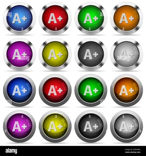 Set Of Increase Font Size Glossy Web Buttons Arranged Layer Structure Stock Vector Image Art