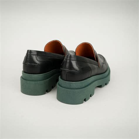 Emily Black Metallic Chunky Loafers