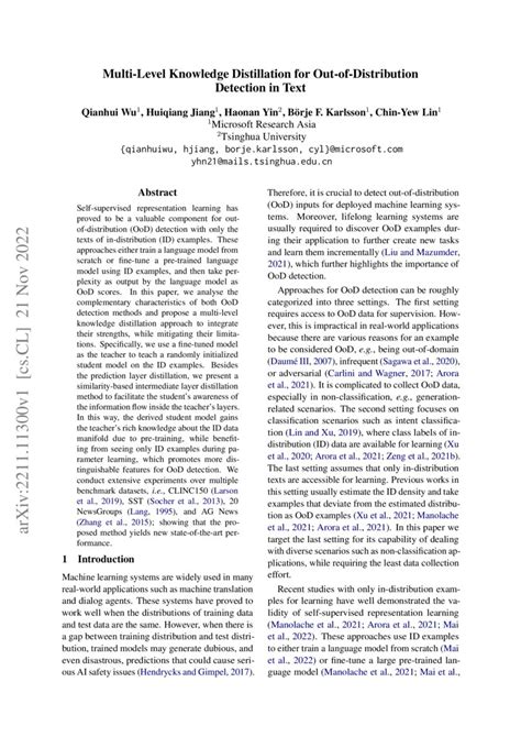 Multi Level Knowledge Distillation For Out Of Distribution Detection In