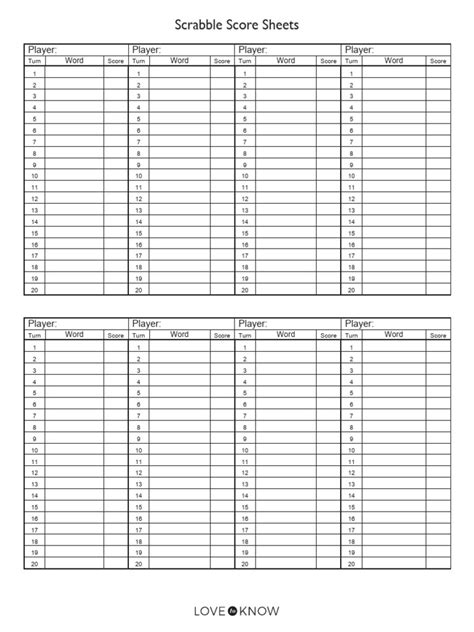 3469 Printable Scrabble Score Sheets Pdf