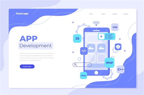 Premium Vector App Development Landing Page Template