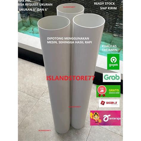 Jual Pipa Pvc 6 Inch Kelas D Per 1 Meter Pipa Paralon Upvc Bs76 Shopee Indonesia