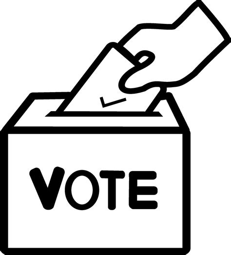 Hand Voting Ballot Box Icon Election Vote Concept Simple Line Design For Web Site Logo App