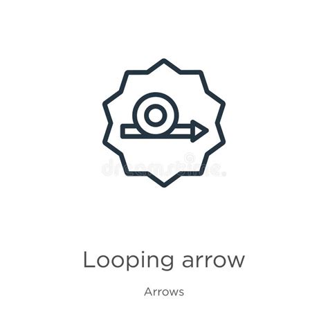 Linear Looping Arrow Icon From Arrows Outline Collection Thin Line Looping Arrow Vector