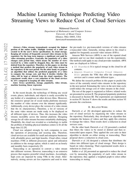 pdf machine learning technique predicting video streaming views to