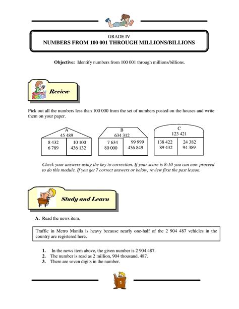 01 Numbers FROM 100 001 Throug Objective Identify Numbers From 100 001 Through Millions