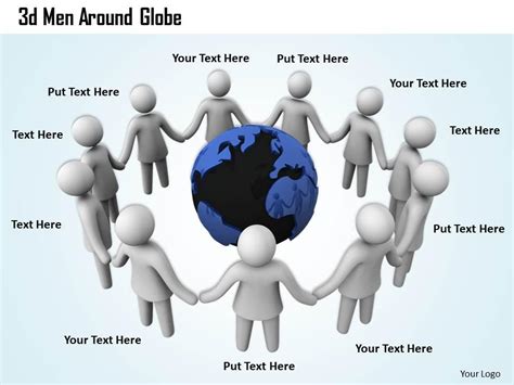 D Men Around Globe Ppt Graphics Icons Powerpoint PowerPoint Templates Backgrounds