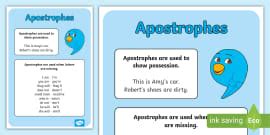 Apostrophes Punctuation Poster Teacher Made Twinkl