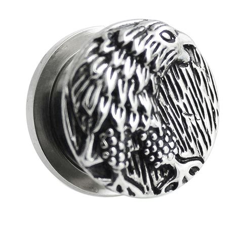 Casting Eagle Flesh Tunnel Detailed Body Piercing Jewelry