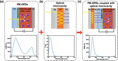 A The Schematic Device Structure And Eqe Spectrum Of The Pm‐opds B