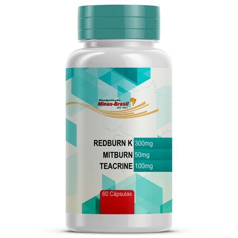 Redburn K 300mg Com Mitburn 50mg E Teacrine 100mg Com 60 Cápsulas