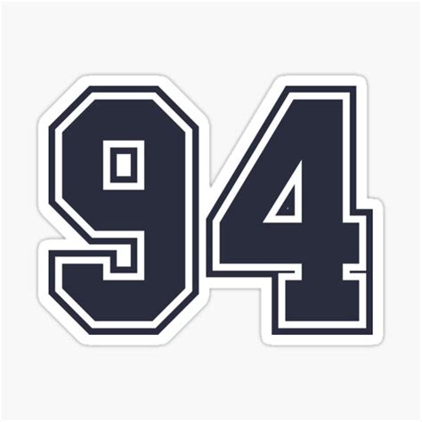 94 Sports Number Ninety Five Sticker For Sale By HelloFromAja Redbubble