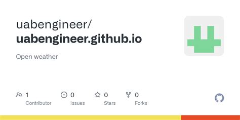 GitHub Uabengineer Uabengineer Github Io Open Weather